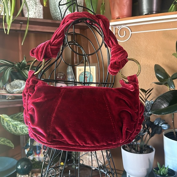 Payless | Bags | Vintage Y2k Velvet Red Payless Purse Handbag Boho Kili ...